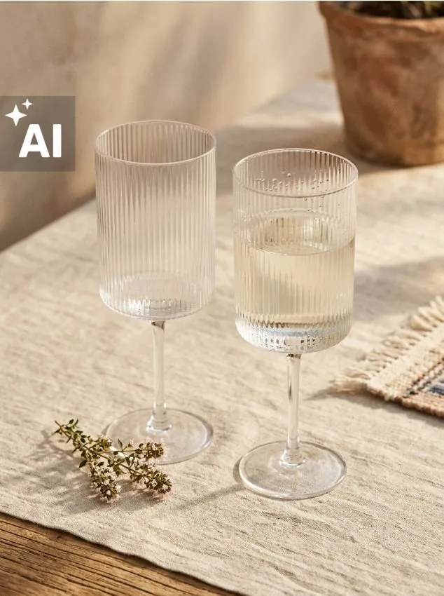 Sinsay - Žebrované skleničky, 2 kusy - clear