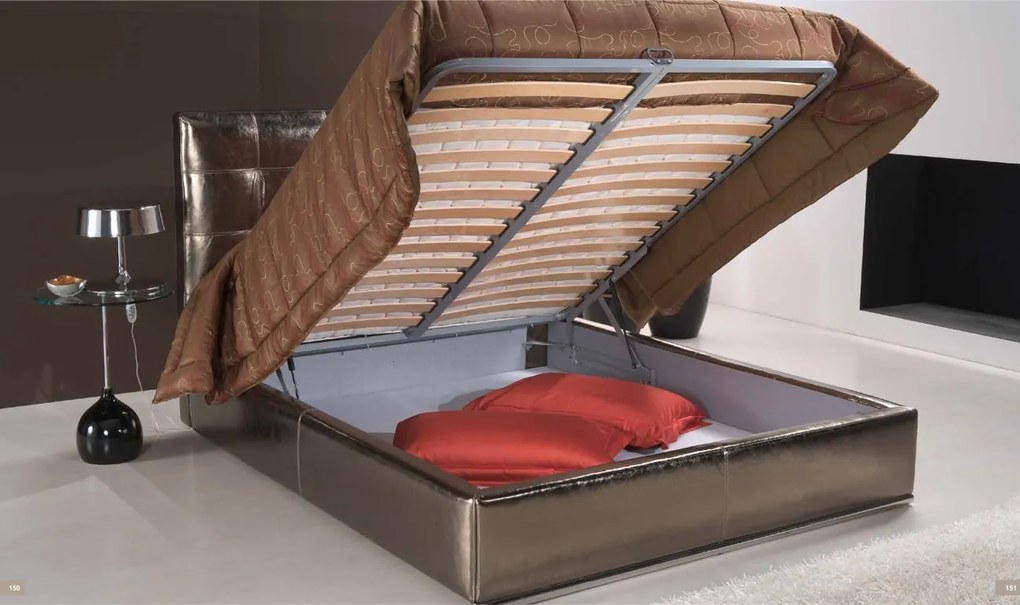 CASA DIVANI Kožená manželská postel BABES Velikost: 160x200 cm, Vzorník kůží: Casadivani 2134 lesk