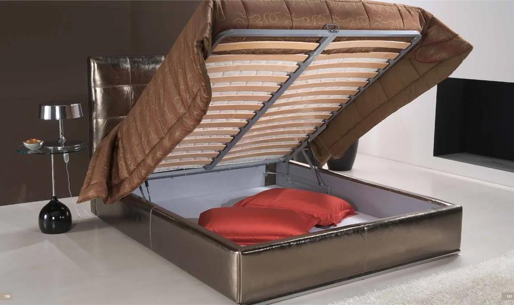 CASA DIVANI Kožená manželská postel BABES Velikost: 160x200 cm, Vzorník kůží: Casadivani 514