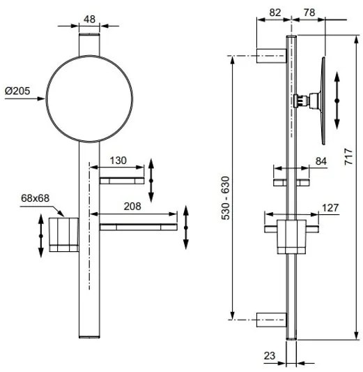 Ideal Standard ALU+ Kosmetické zrcátko S, sametově černá BD589XG