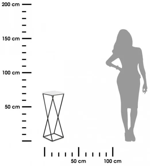 Stojan na květiny LOFT 70x24 cm černá/bílá