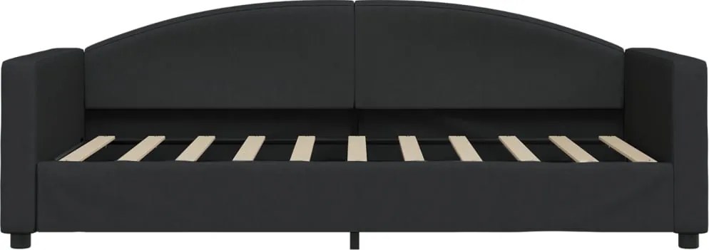 Válenda s přistýlkou a zásuvkami černá 90 x 190 cm textil 3197236