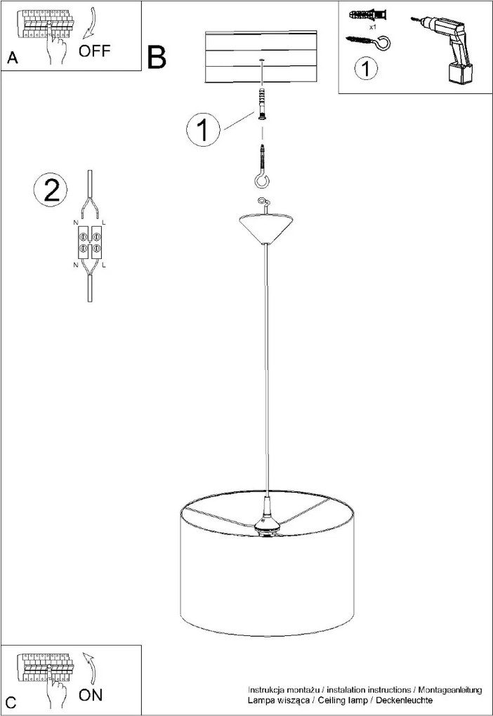 Sollux Lighting Závěsná lampa NOVA 40 bílá
