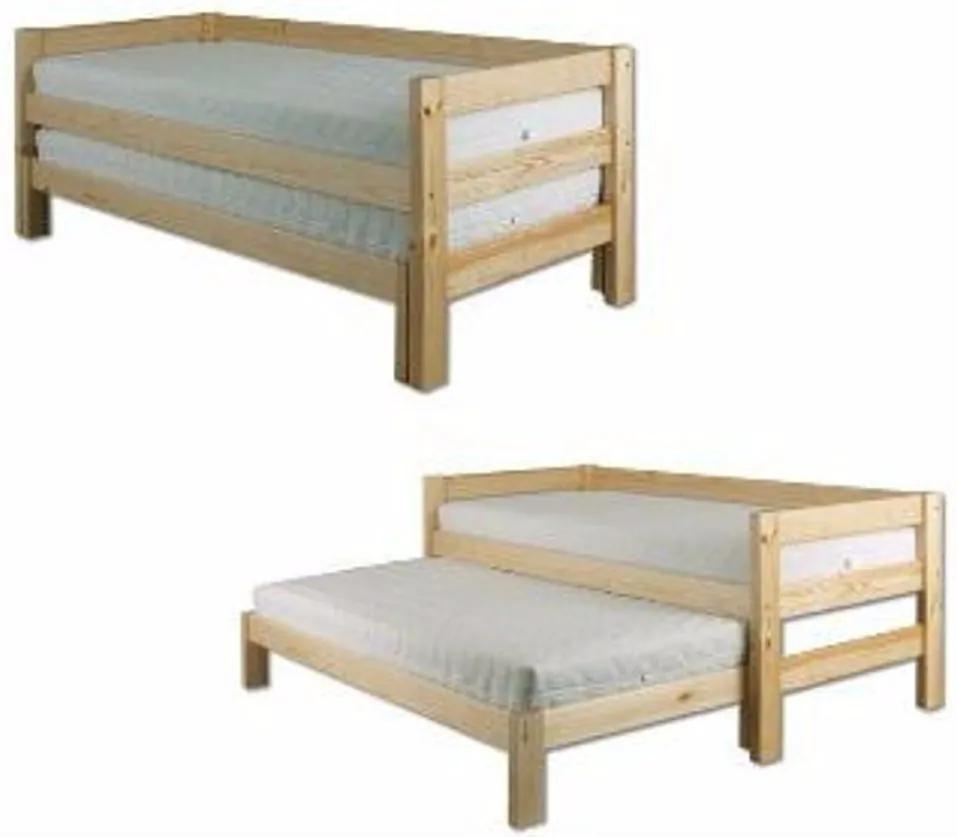 Drewmax Borovicová postel LK134 90 x 200 cm - bezbarvý