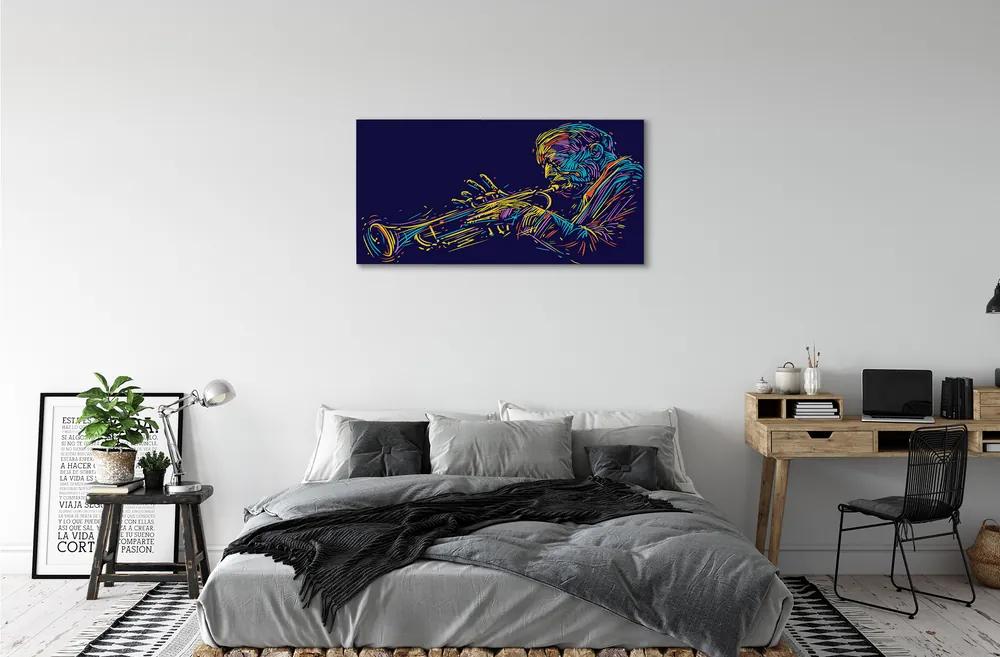 Obrazy na plátně trumpet muž 100x50 cm