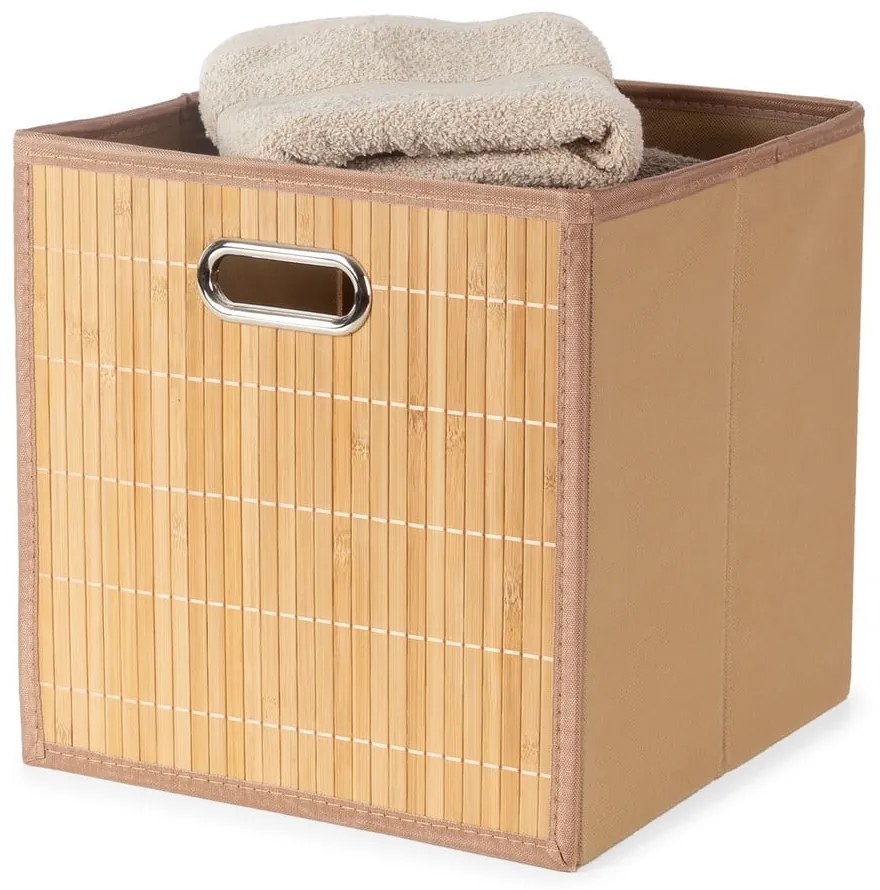 Bambusový úložný box v přírodní barvě 31x31x31 cm – Compactor