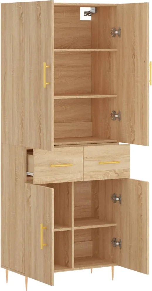 Skříň highboard dub sonoma 69,5 x 34 x 180 cm kompozitní dřevo 3198140