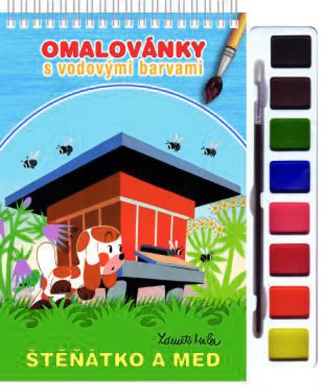 AKIM Omalovánky set s barvami a štětcem Štěňátko a med 708391