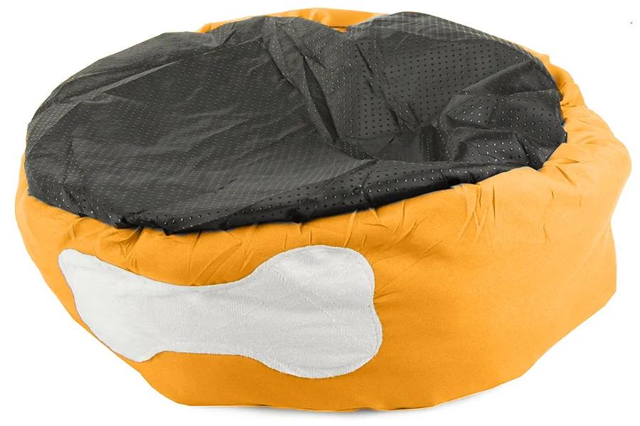 Plyšový pelíšek pro psa/kočku BONENEST 50 cm, oranžový