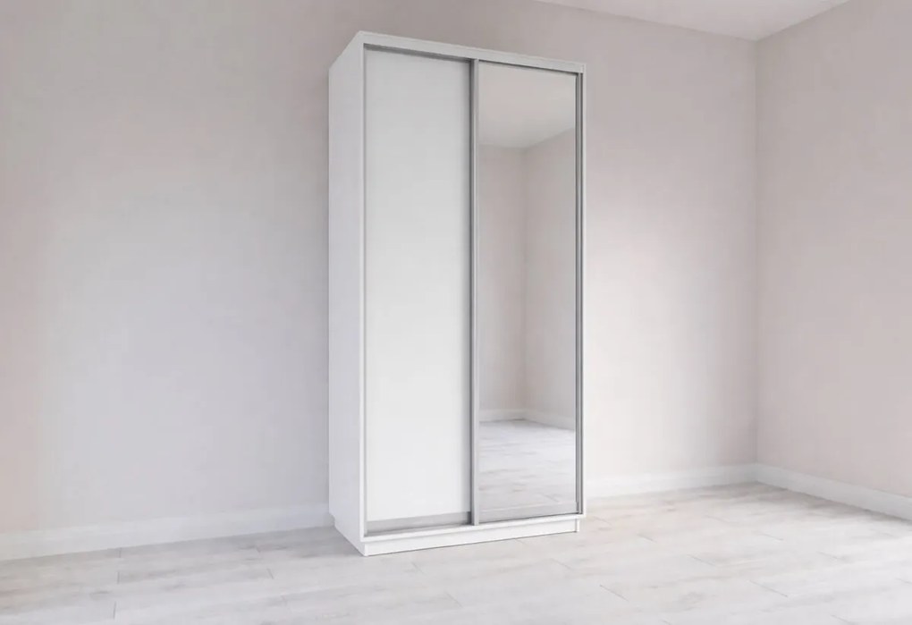 Skříň s posuvnými dveřmi 1200x2200x600 1LTD 1 Zrcadlo nymphaea alba, profil stříbrný