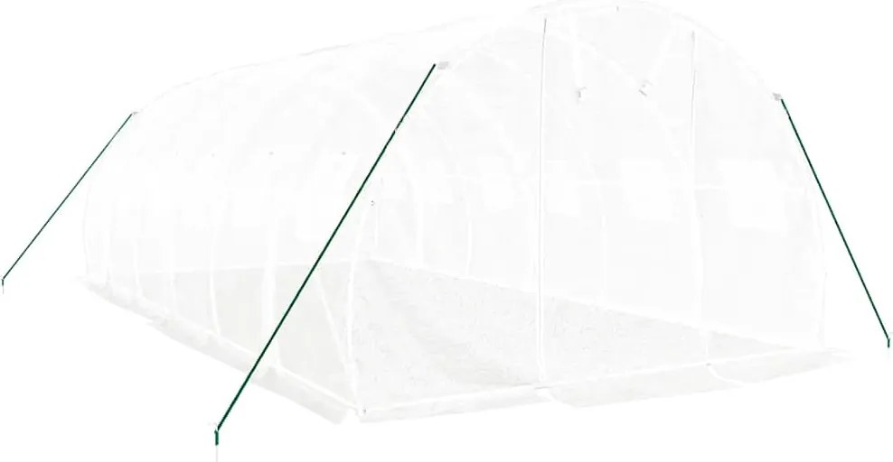 Skleník s ocelovým rámem bílý 18 m² 6 x 3 x 2 m 3188051