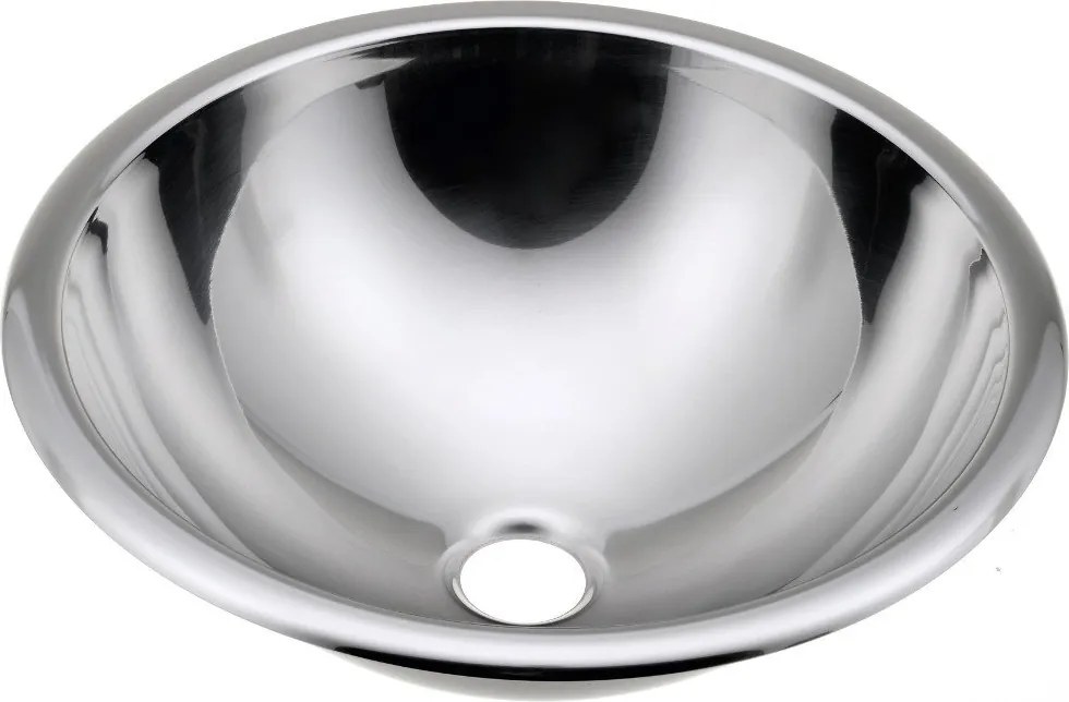 Sapho Sapho, nerezová umyvadlová mísa, průměr 41 cm, bez přepadu, ocel Aisi304, 13030.B