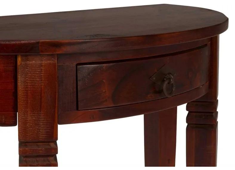 Hnědý konzolový stolek z masivní borovice Jodpur hnědý