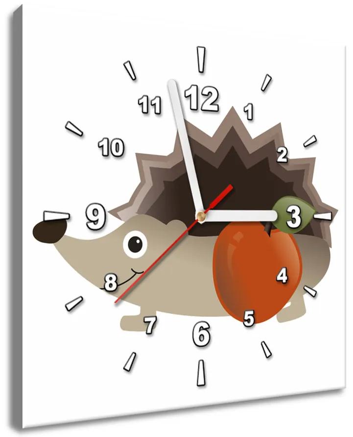 Gario Obraz s hodinami Ježek s jablíčkem Rozměry: 40 x 40 cm