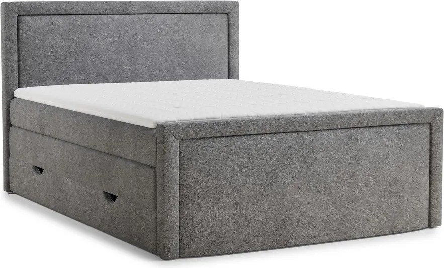 Šedá boxspring postel s úložným prostorem 200x200 cm Fresco – Maison de Rêve