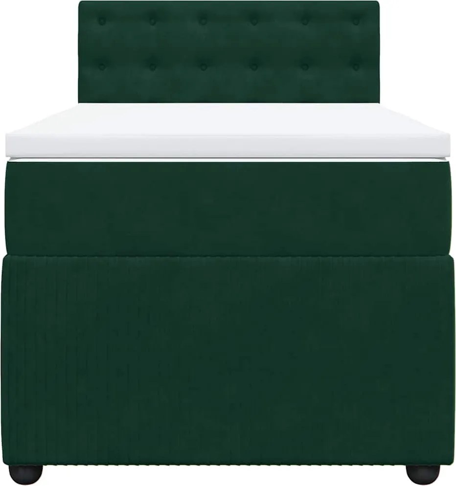 Box spring postel s matrací tmavě zelená 80 x 200 cm samet 3289905