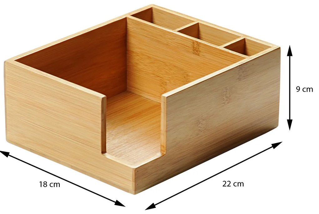 Dřevěný kuchyňský organizér Nala, 18x22x9 cm