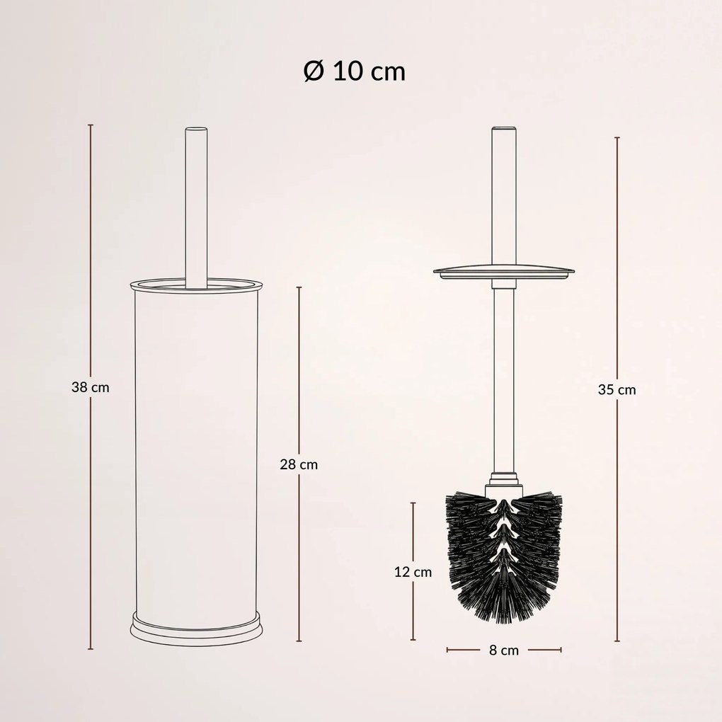 Stojan na WC štětku STAV, černý, výška 38 cm