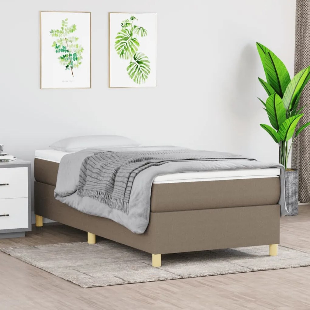 Rám postele s boxspringem taupe 80x200 cm textil 3120917