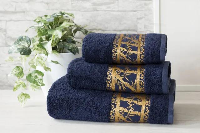 XPOSE ® Bambusový ručník MANILA - tmavě modrá 50x90 cm