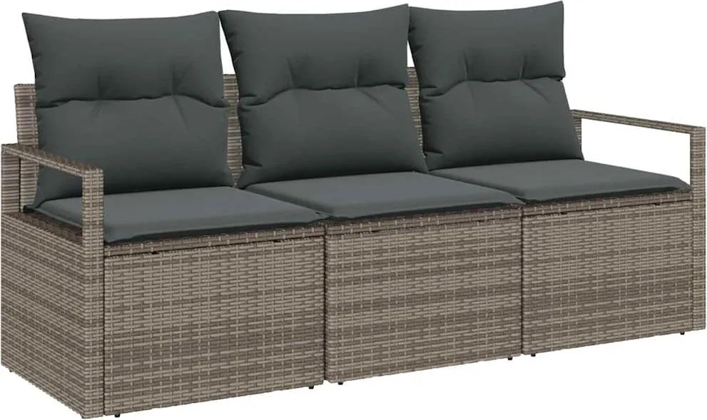 Set pohovek 3 ks Šedá polyratan 3346239