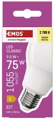 Emos lighting LED žárovka Classic A60 / E27 / 9,5 W (75 W) / 1055 lm / teplá bílá 1525733280