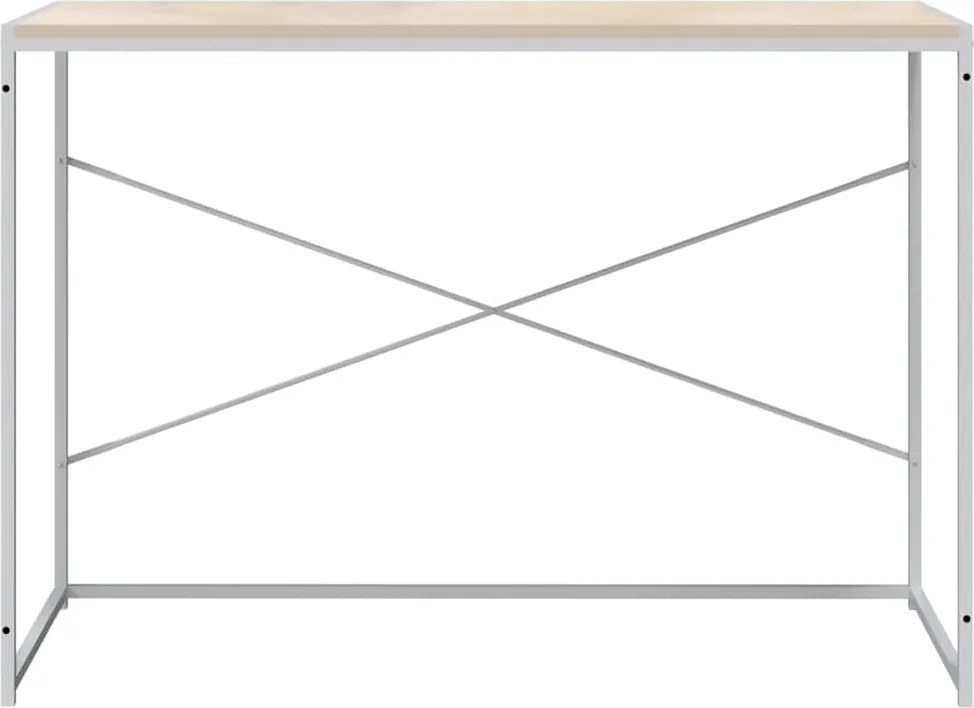 Počítačový stůl bílý a dub 110 x 60 x 70 cm kompozitní dřevo 30210