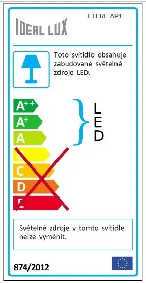 LED Venkovní nástěnné svítidlo Ideal Lux Etere AP1 bianco 172347 bílé IP44