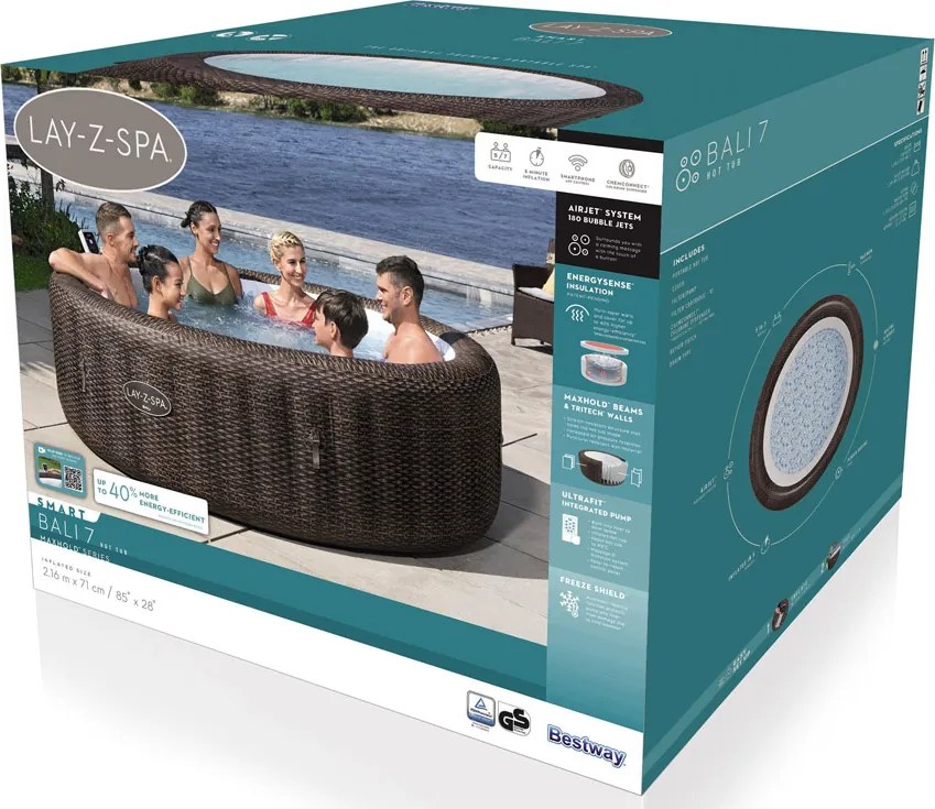 Bestway Vířivka BALI Smart 7 Wifi, hydromasáž, pro 5-7 osob, vestavěné čerpadlo 6001P J-6001P