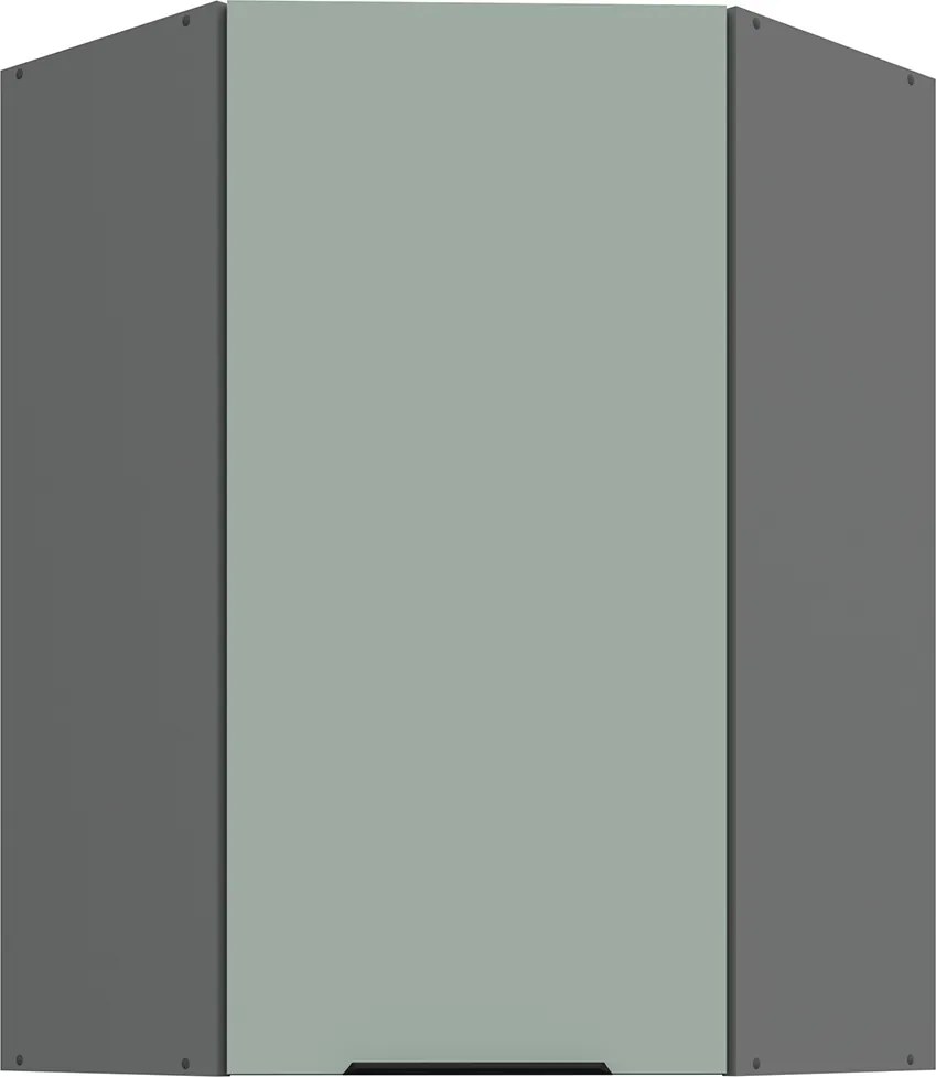 ARIA sa | horní kuchyňská skříňka 60x60 GN-90 1F (45°) rohová s policemi | 60x60 cm | VYSOKÁ | antracit/aquamarine