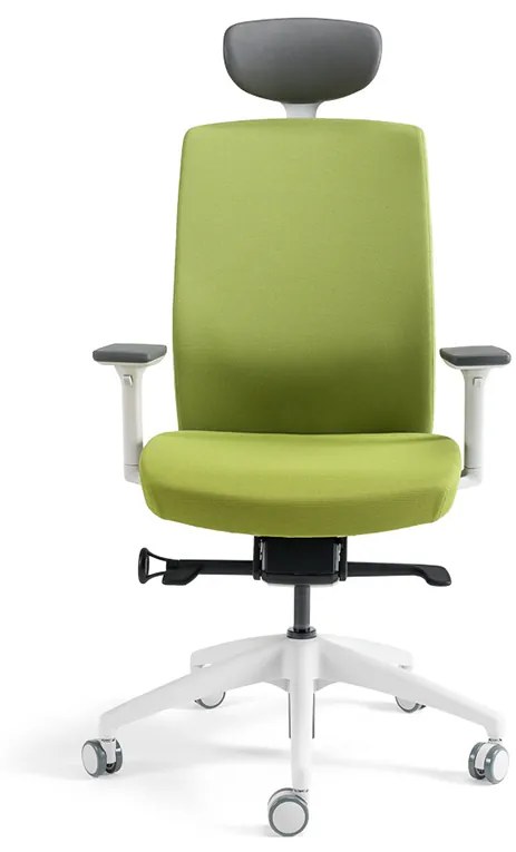 Kancelářská ergonomická židle BESTUHL J2 WHITE SP — více barev, s podhlavníkem Zelená 203