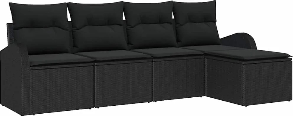 Set pohovek 5 ks Černá polyratan 3354672