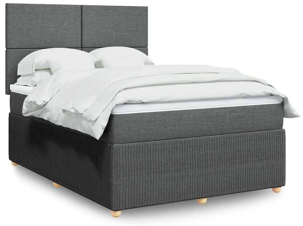 Box spring postel s matrací tmavě šedý 140 x 190 cm textil 3294345