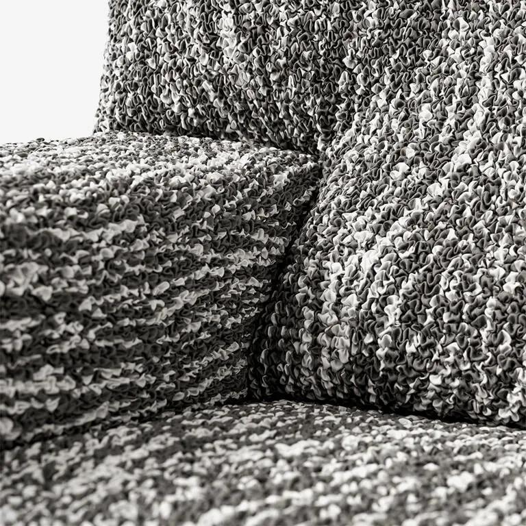 Bielastické potahy UNIVERSO NOVÉ žíhané černobílé rohová sedačka (š. 350 - 530 cm)