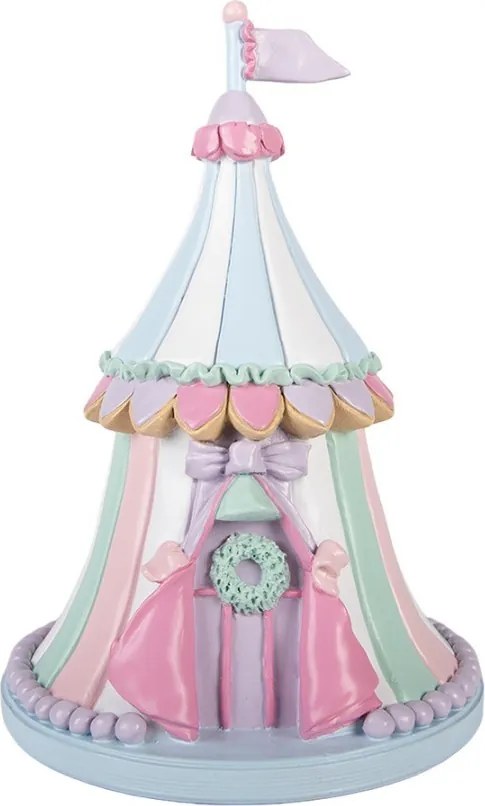 Vánoční dekorace figurka cirkusový stan Pastel Christmas Chic - Ø 20*29 cm