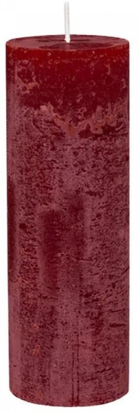Chic Antique Kulatá svíčka Macon Rustic Dark Red 20 cm, červená barva, vosk