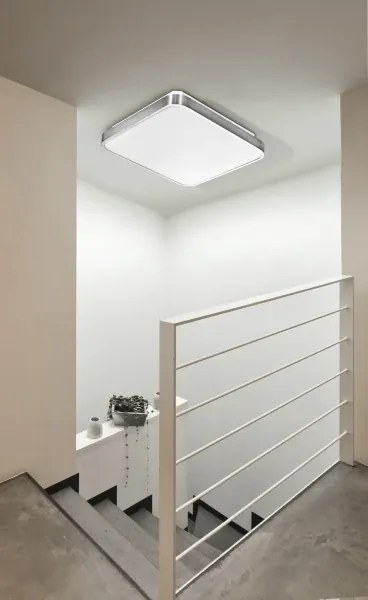 LED stropní svítidlo Quadro 50 Led CCT Silver s dálkovým ovladačem