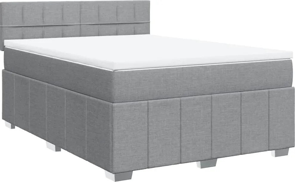 Box spring postel s matrací světle šedá 160 x 200 cm textil 3289419