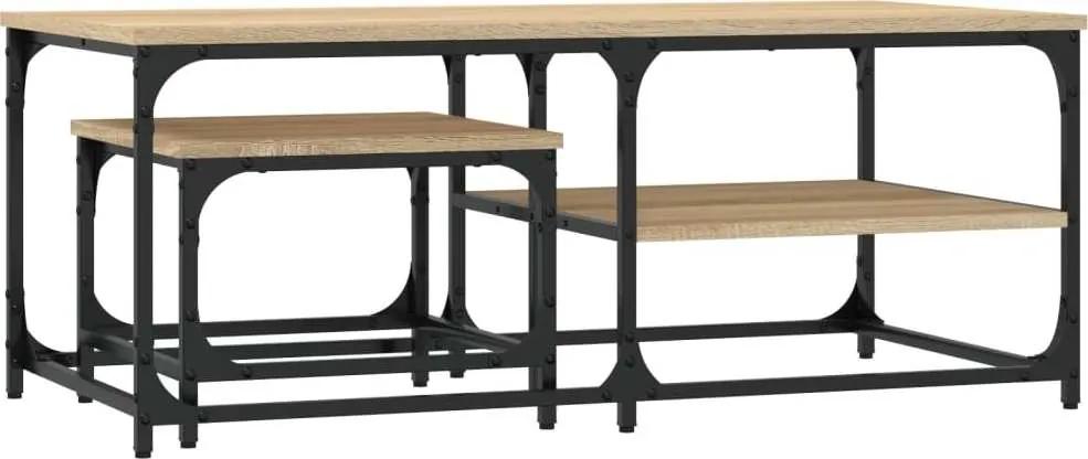 vidaXL Hnízdové konferenční stolky 2 ks kompozitní dřevo [835395] Barva: Černá