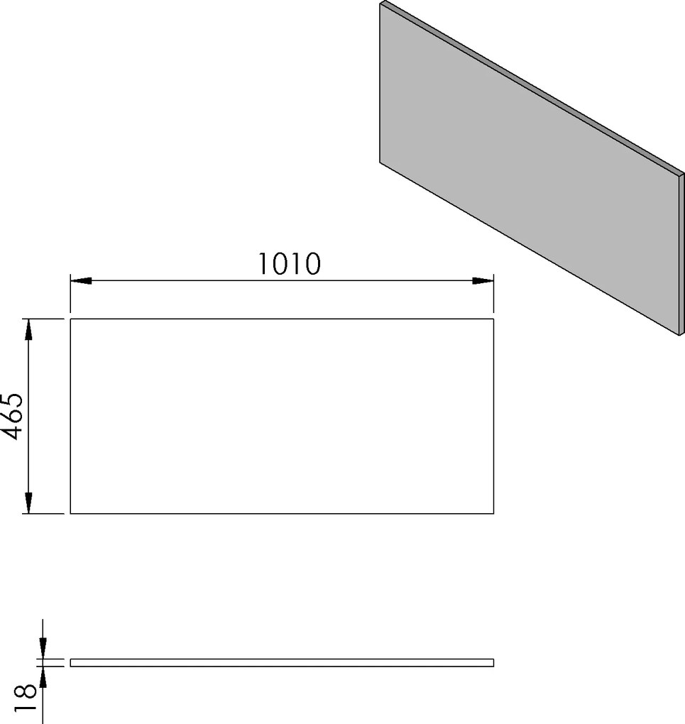 Sapho Cirasa deska 101 x 1,8 x 46,5 cm MDF lamino dub alabama CR101-2222 Koupelny Bernold
