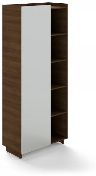 Kombinovaná skříň Trevix 90 x 46 x 213 cm, levá / Dub Charleston a bílá