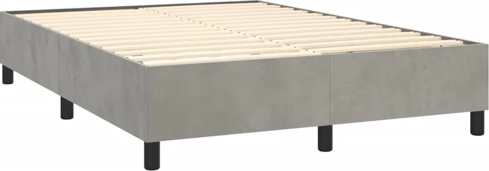 Box spring postel s matrací světle šedá 140x200 cm samet 3137905
