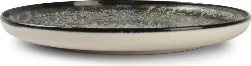 Černý/krémový talíř z kameniny ø 27 cm Gravel – ONA