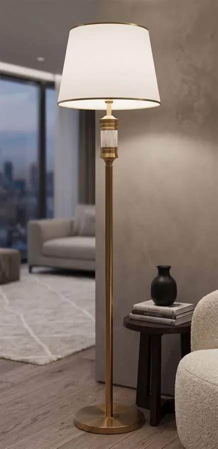 Stojací lampa Whity 160 cm bílá/zlatá
