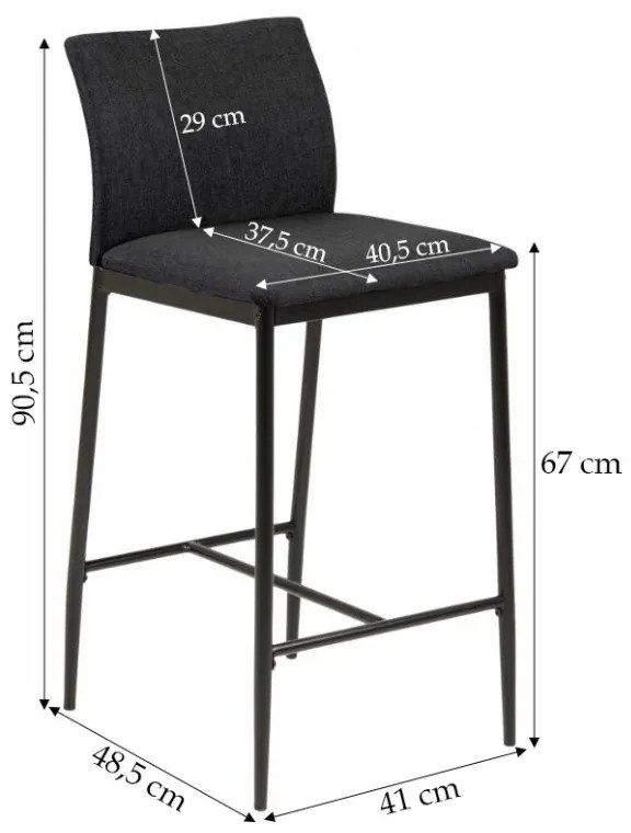Barová židle Demina šedá/černá