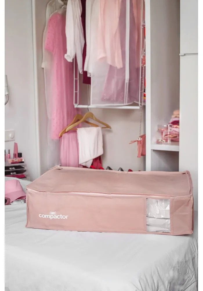 Vakuový plastový úložný box pod postel 65x45x15,5 cm Pink Edition – Compactor