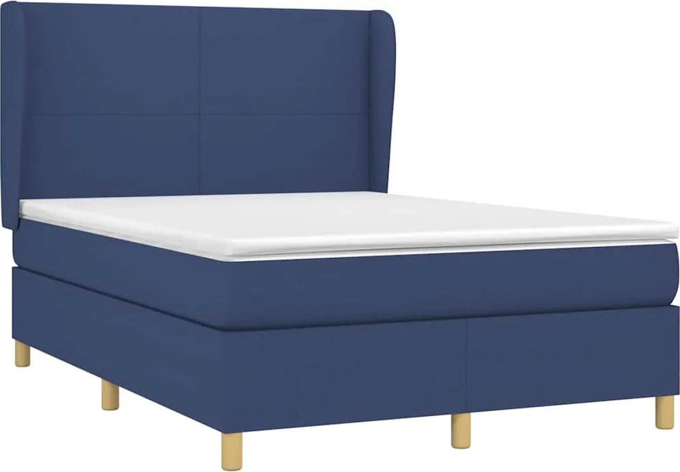 Box spring postel s matrací modrá 140x200 cm textil 3128371