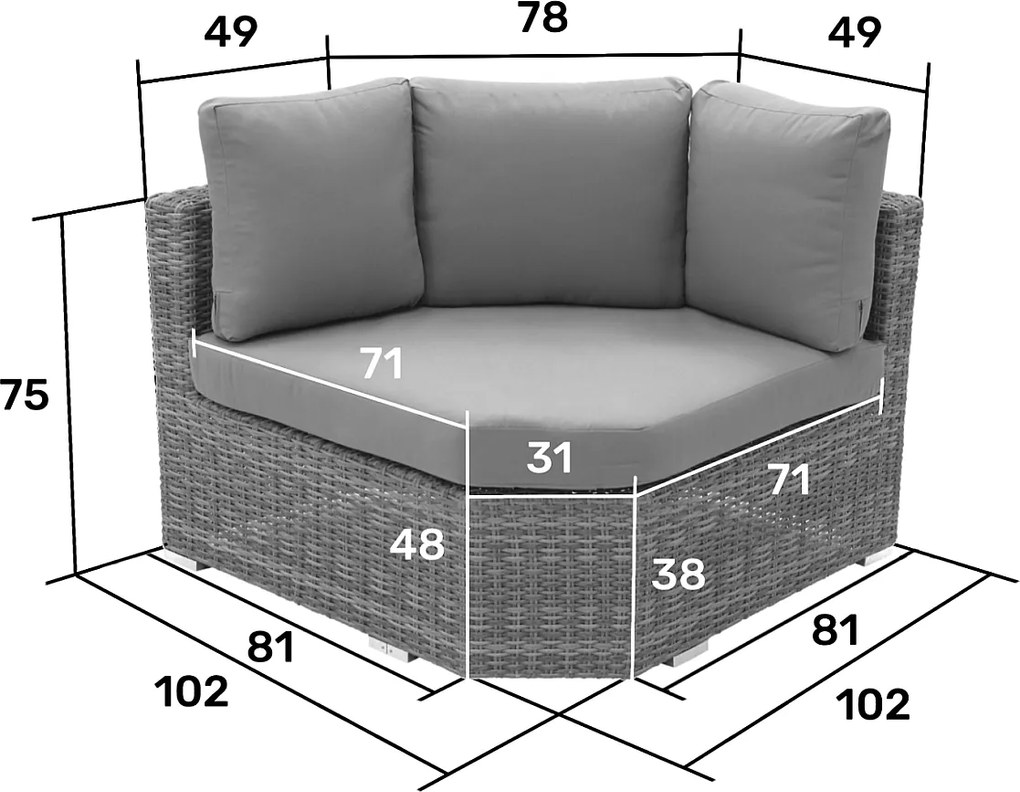 DEOKORK Ratanová variabilní sestava MALIBU  pro 5 osob (béžovo-hnědá)