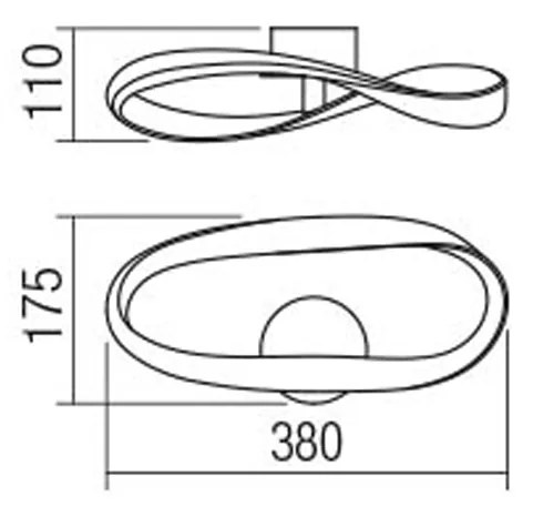 Redo 01-2083 nástěnné LED svítidlo Nubo pískově černé, 11,5W, 3000K, 38cm