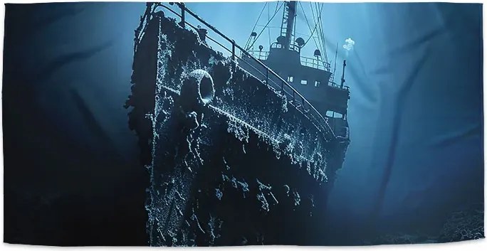 Sablio Ručník Vrak lodi na dně moře - 70x140 cm